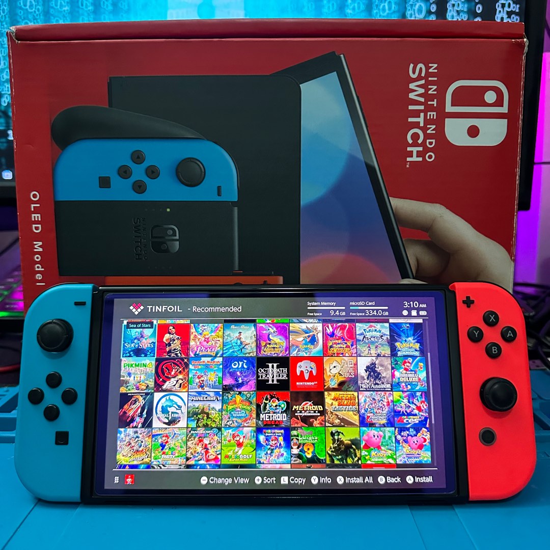 Modded Jailbroken Nintendo Switch OLED 512GB Triple Boot Full Packed ...