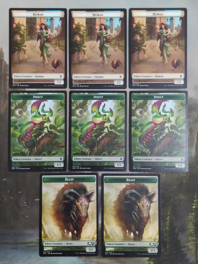 MTG Human / Insect / Beast Tokens (Magic The Gathering TCG), Hobbies ...