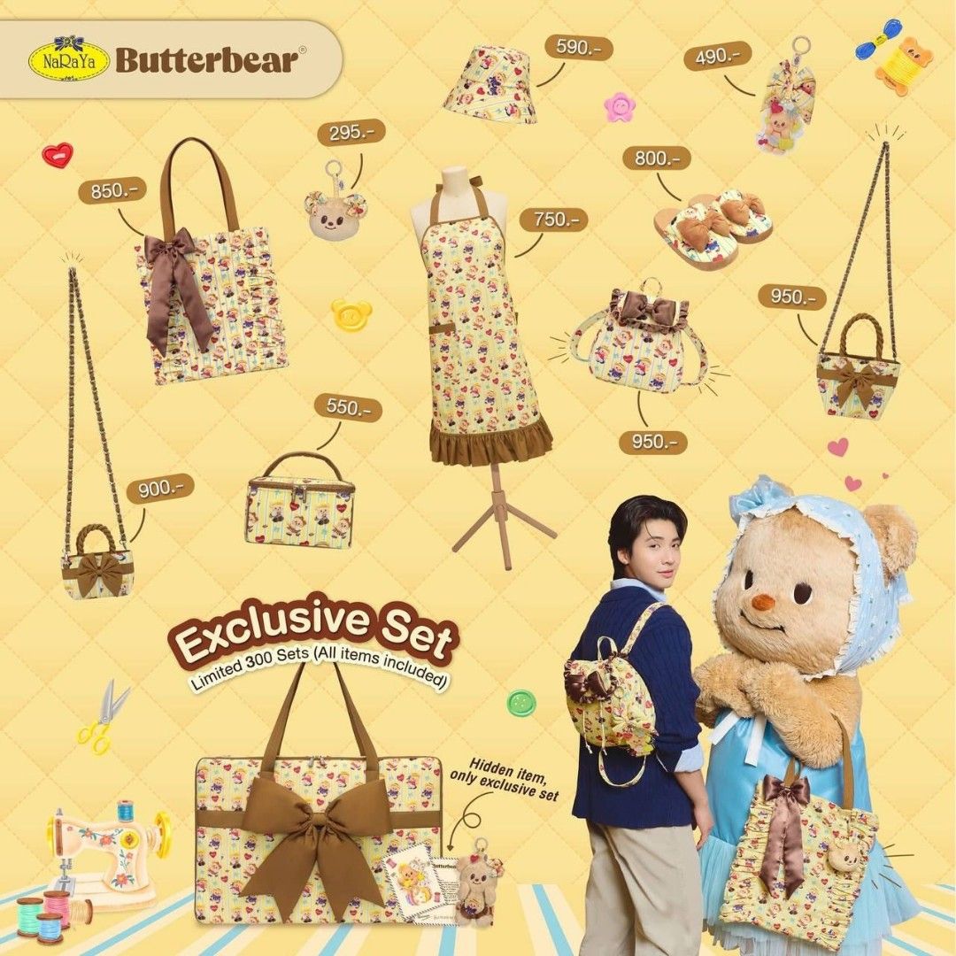 NaRaYa X Butterbear Collection, Women's Fashion, Bags & Wallets, Cross ...