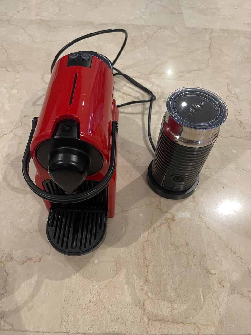 Nespresso Coffee Machine & Milk Frother - Inissia Ruby Red, TV & Home ...