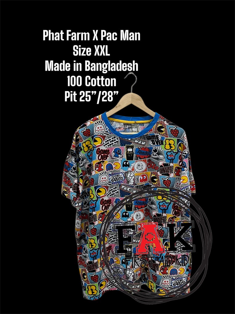 Phat Farm X Pac Man, Men's Fashion, Tops & Sets, Tshirts & Polo Shirts ...
