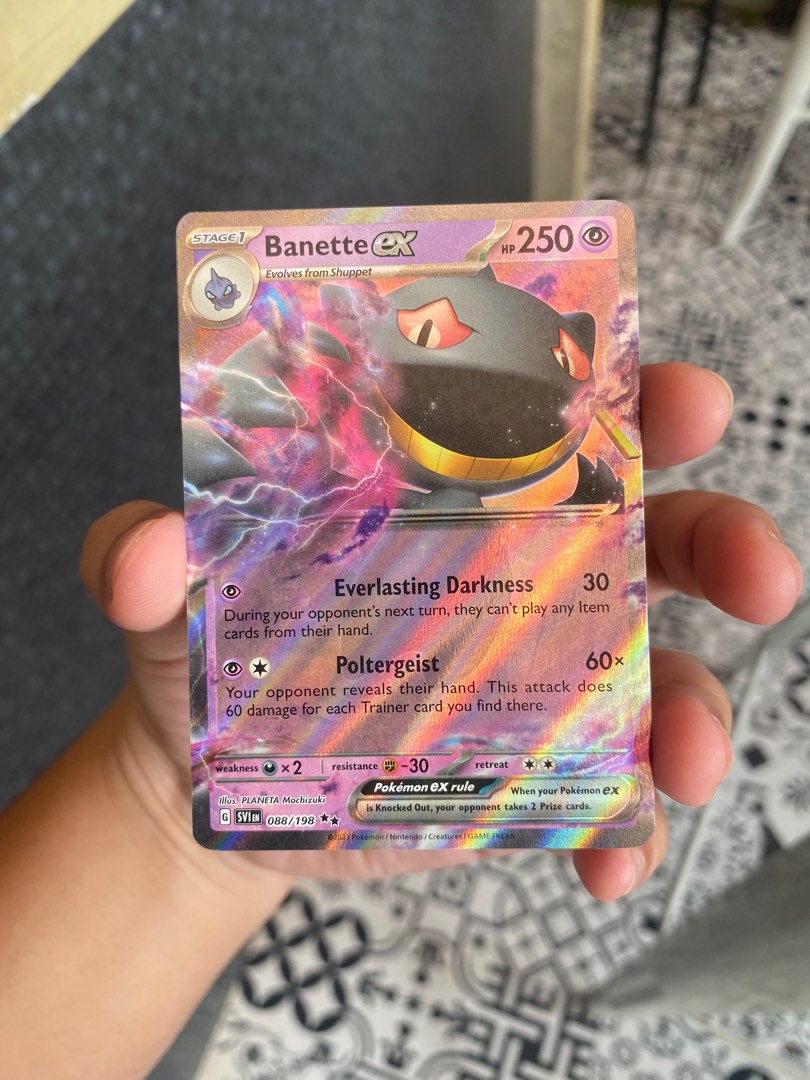 Pokemon Card - Banette EX Double Rare Scarlet & Violet 088/198, Hobbies ...