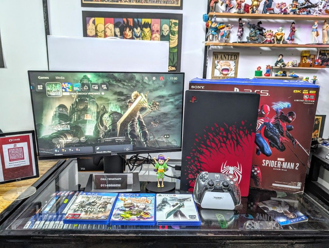 Ps5 disc limited edition spiderman+24inch dell monitor, Video Gaming ...