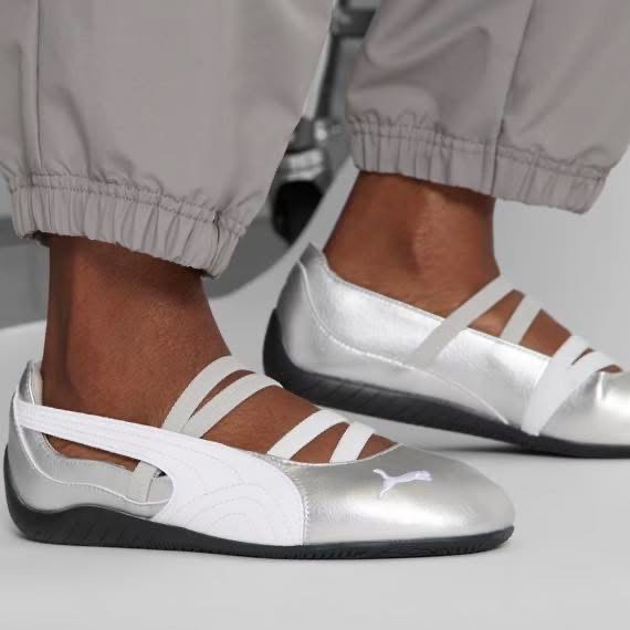 puma speedcat ballet flats silver/black, Women's Fashion, Footwear ...