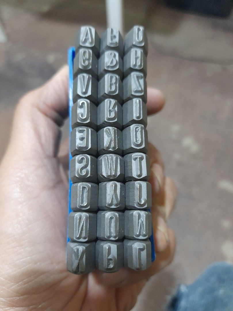 Punches untuk engrave letters alphabets kat barangan besi , soft metal ...