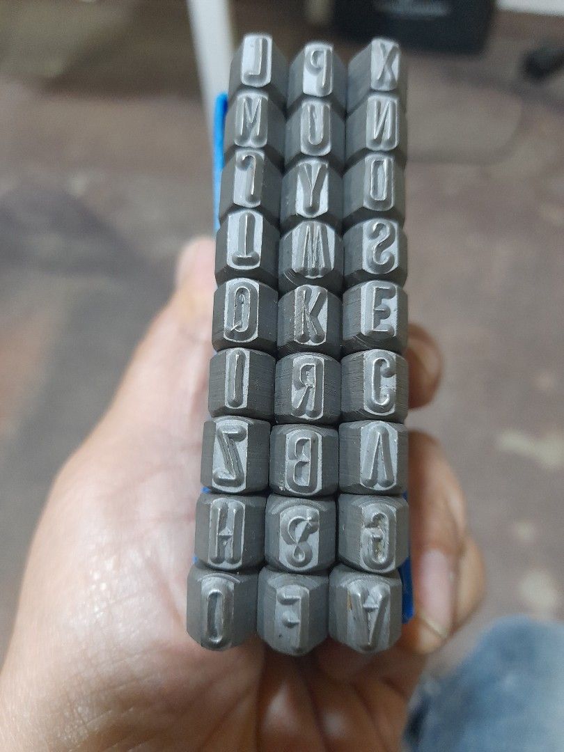 Punches untuk engrave letters alphabets kat barangan besi , soft metal ...
