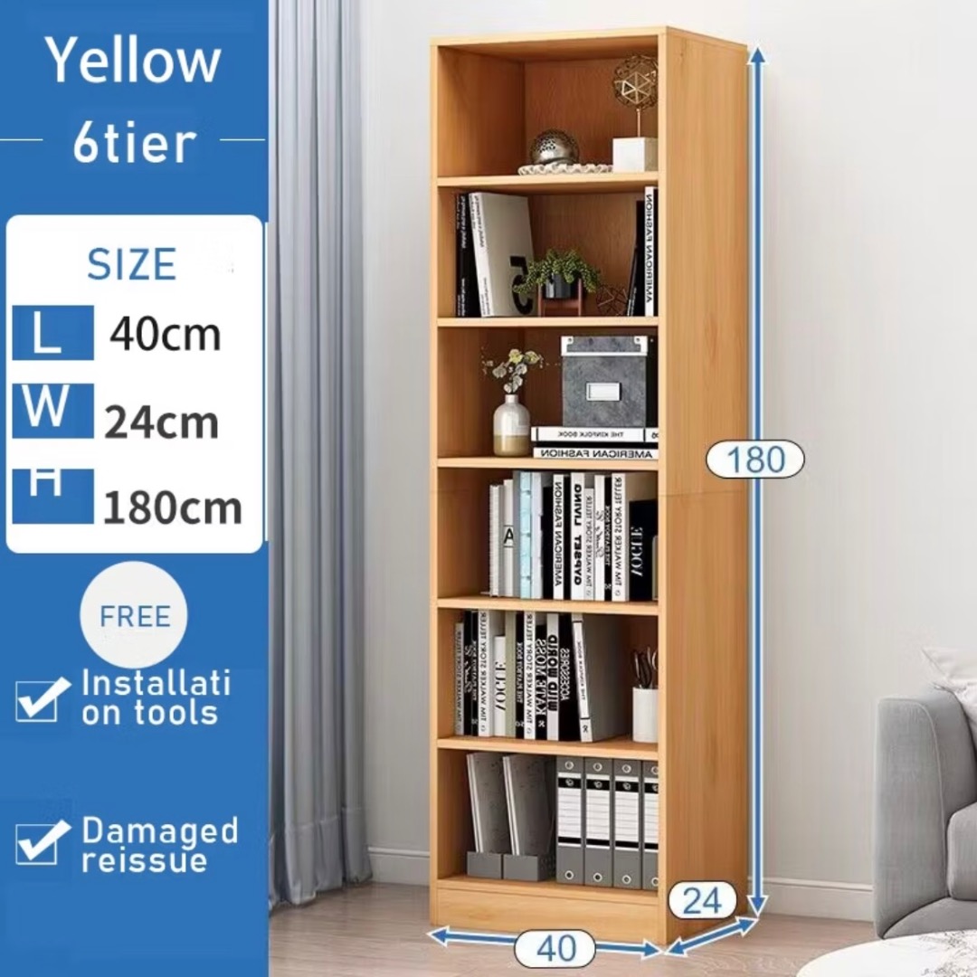 Tall Wooden Book Cabinet | Multilayered Storage Bookshelf For Home ...