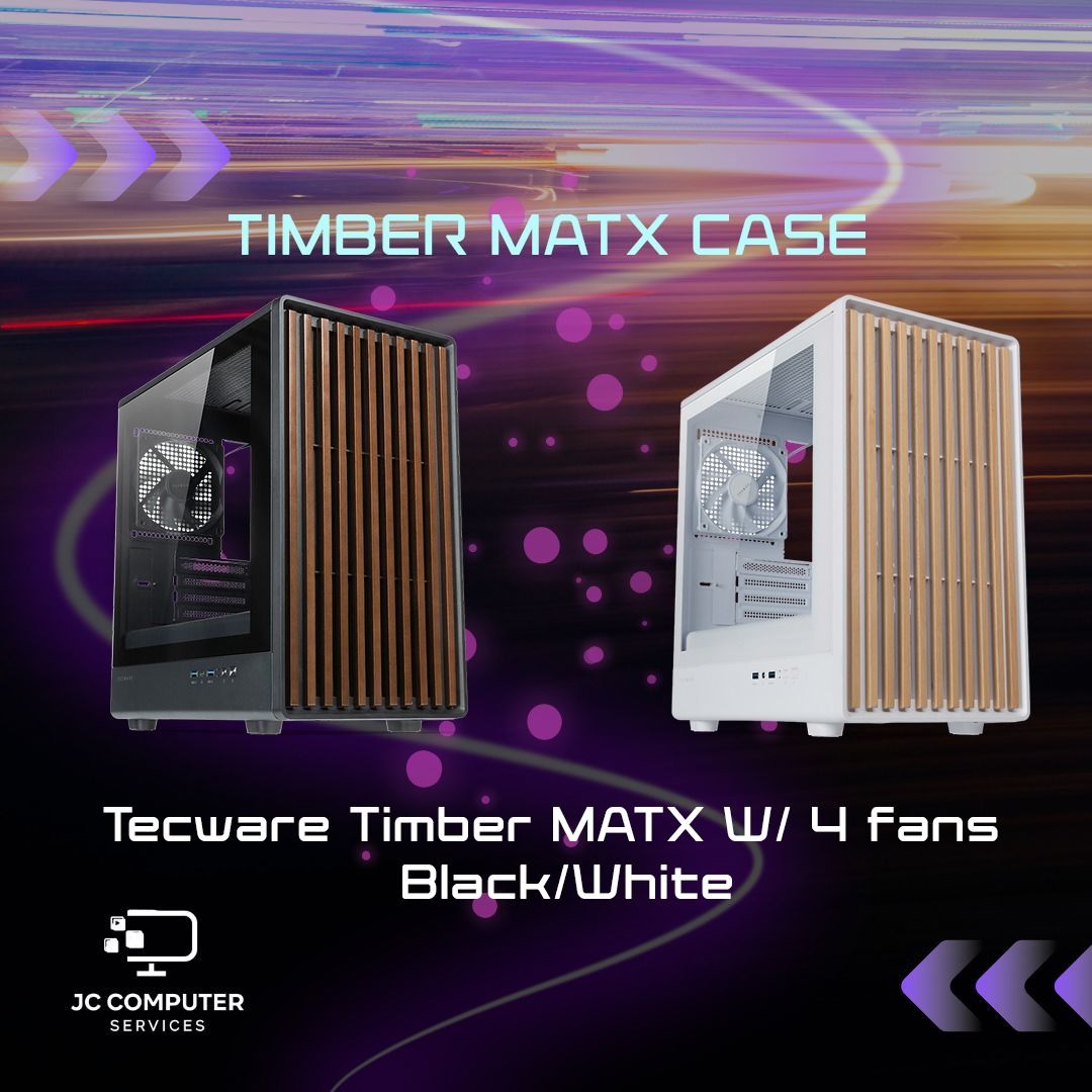 Tecware Timber M 4 Fans Black White PC Computer Desktop Case Chassis ...