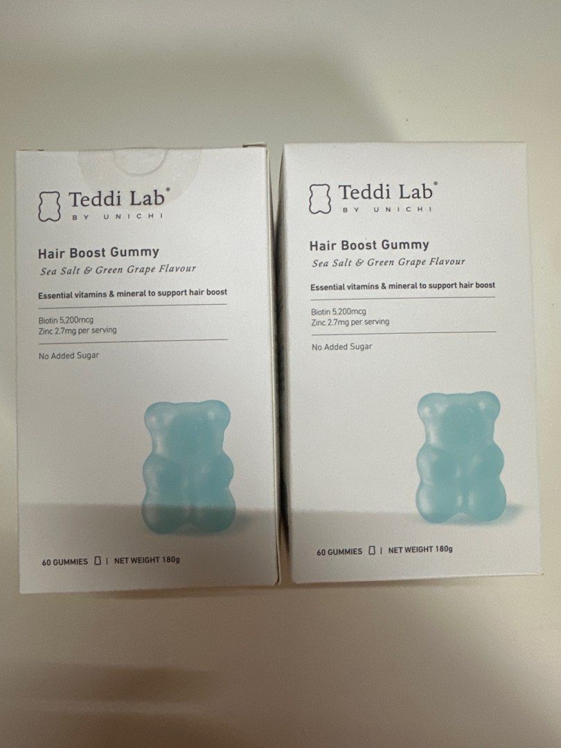 Teddi Lab Hair Boost Gummy Sea Salt & Green Grape, Health & Nutrition ...