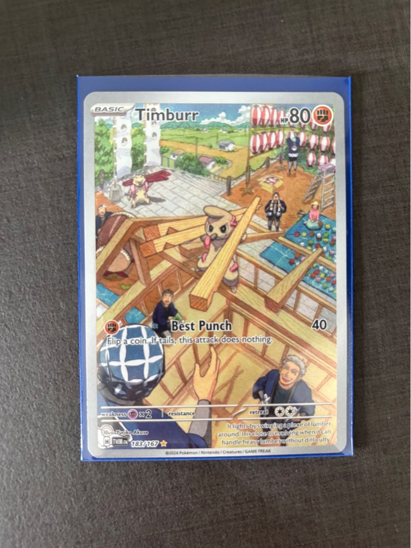 Timburr - 183/167 - Illustration Rare Pokemon Twilight Masquerade ...