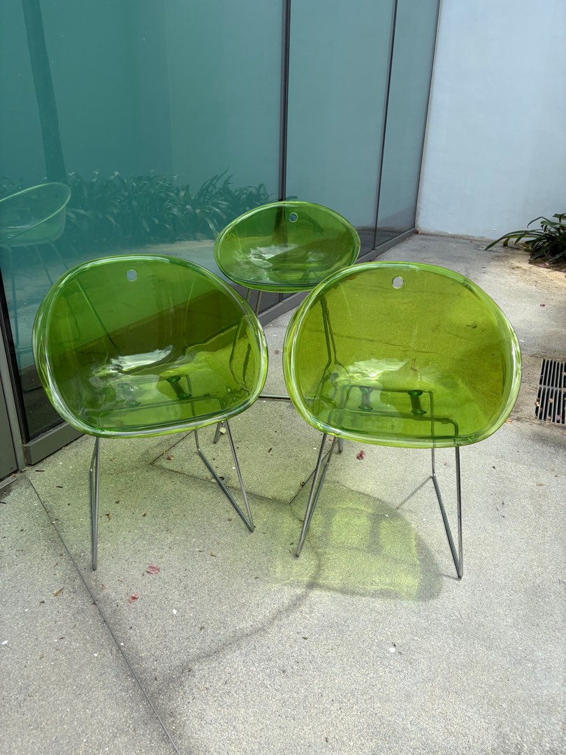 transparent green chair, Furniture & Home Living, Furniture, Chairs on ...
