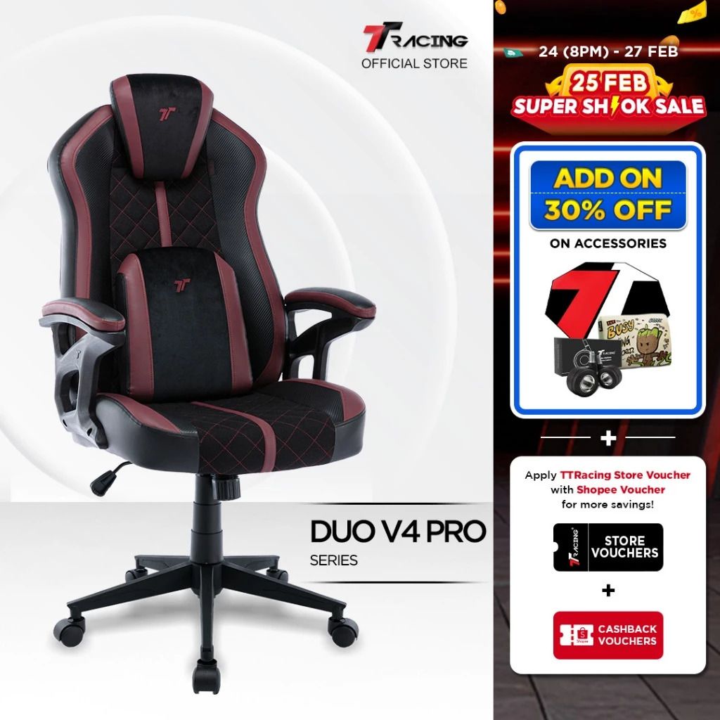 TTRacing Duo V3 Duo V4 Pro Gaming Chair Ergonomic Home Office Chair - 2 ...