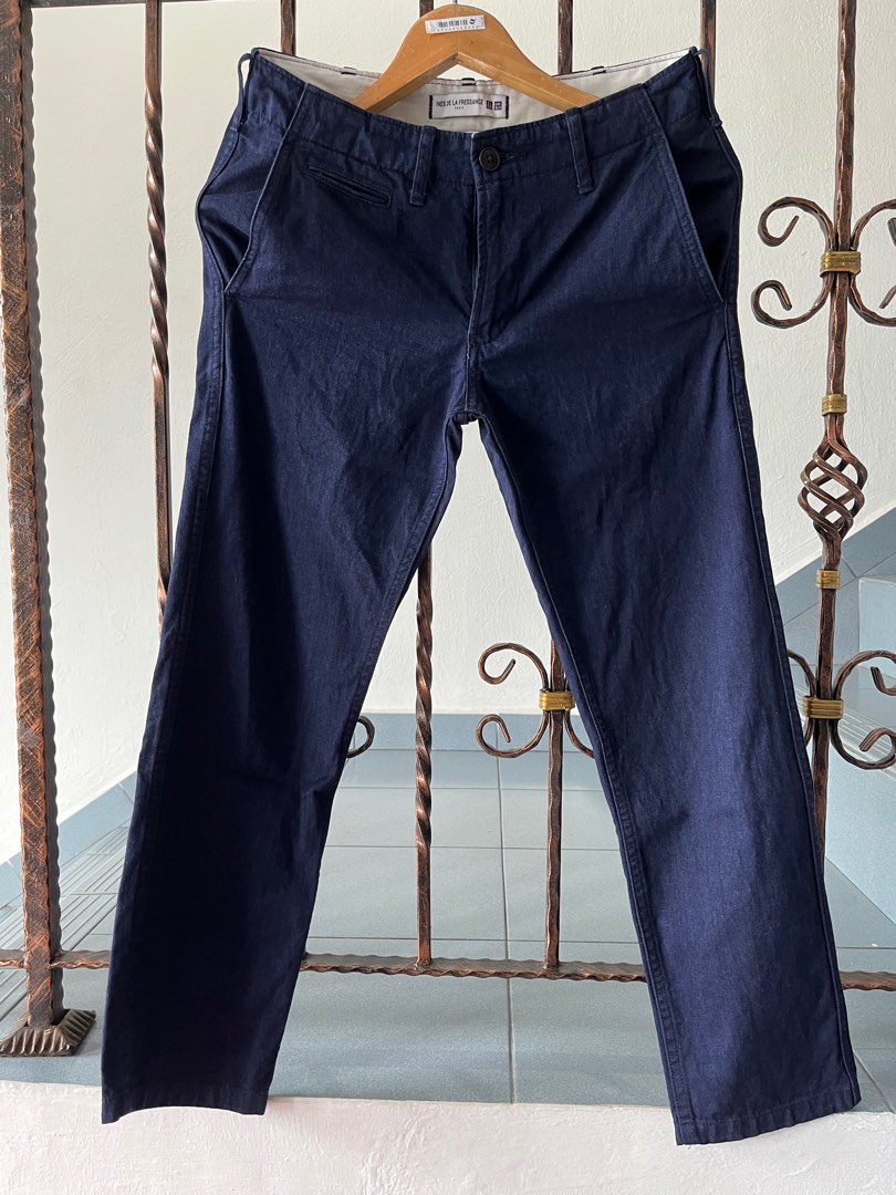 Ines De La Fressange x Uniqlo Dark Blue Slack, Women's Fashion, Bottoms ...