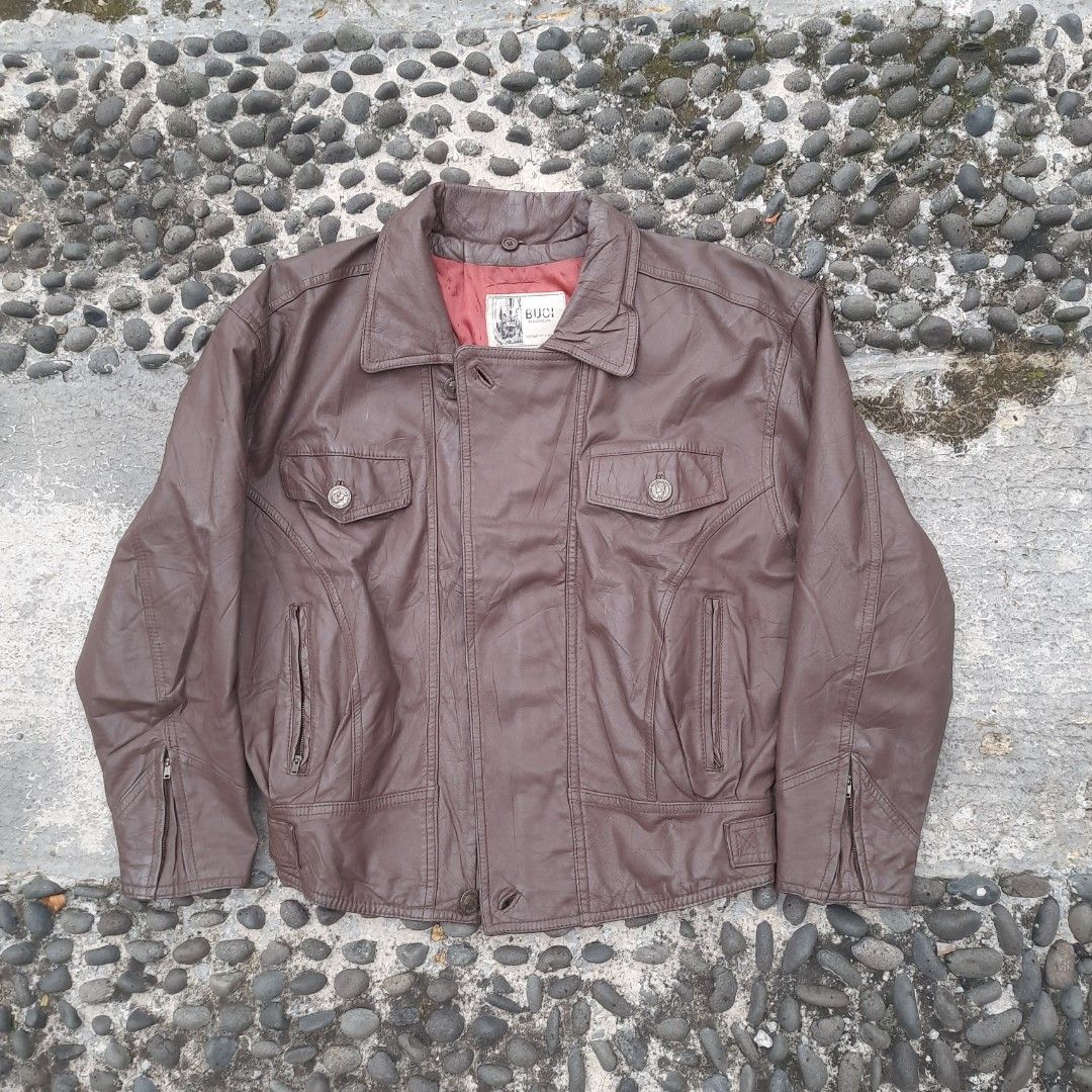 Vintage Buci Bomber Leather Jacket not Thriumph Harley Davidson Avirex ...