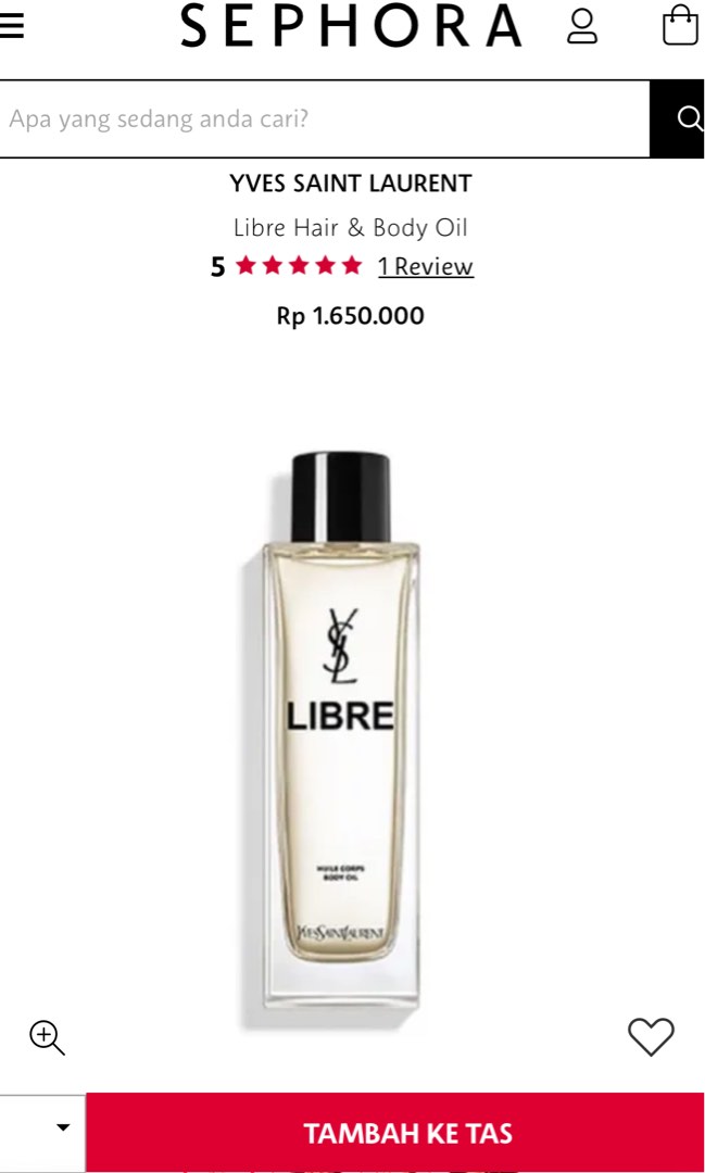 YSL Libre Body Oil, Kesehatan & Kecantikan, Kulit, Sabun & Tubuh di Carousell