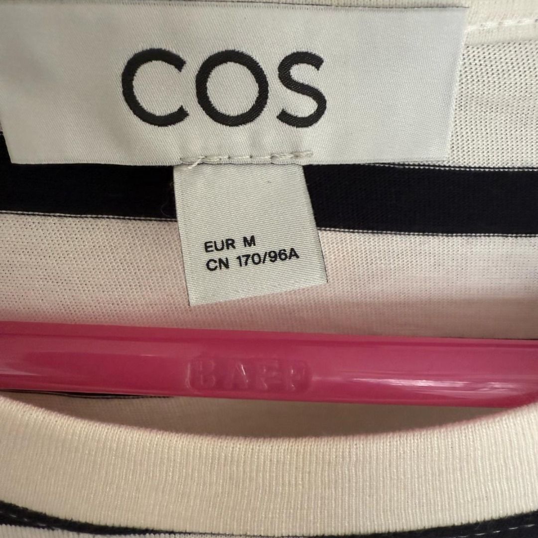 100% Authentic COS Ladies Black and White Striped T-shirt, Women's Fashion, Tops, Other Tops on ...