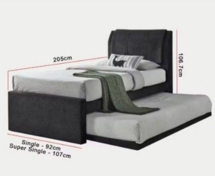 1 Day Promo - 3 in 1 Single I Super Single Bed frame with Pull out Bed ...