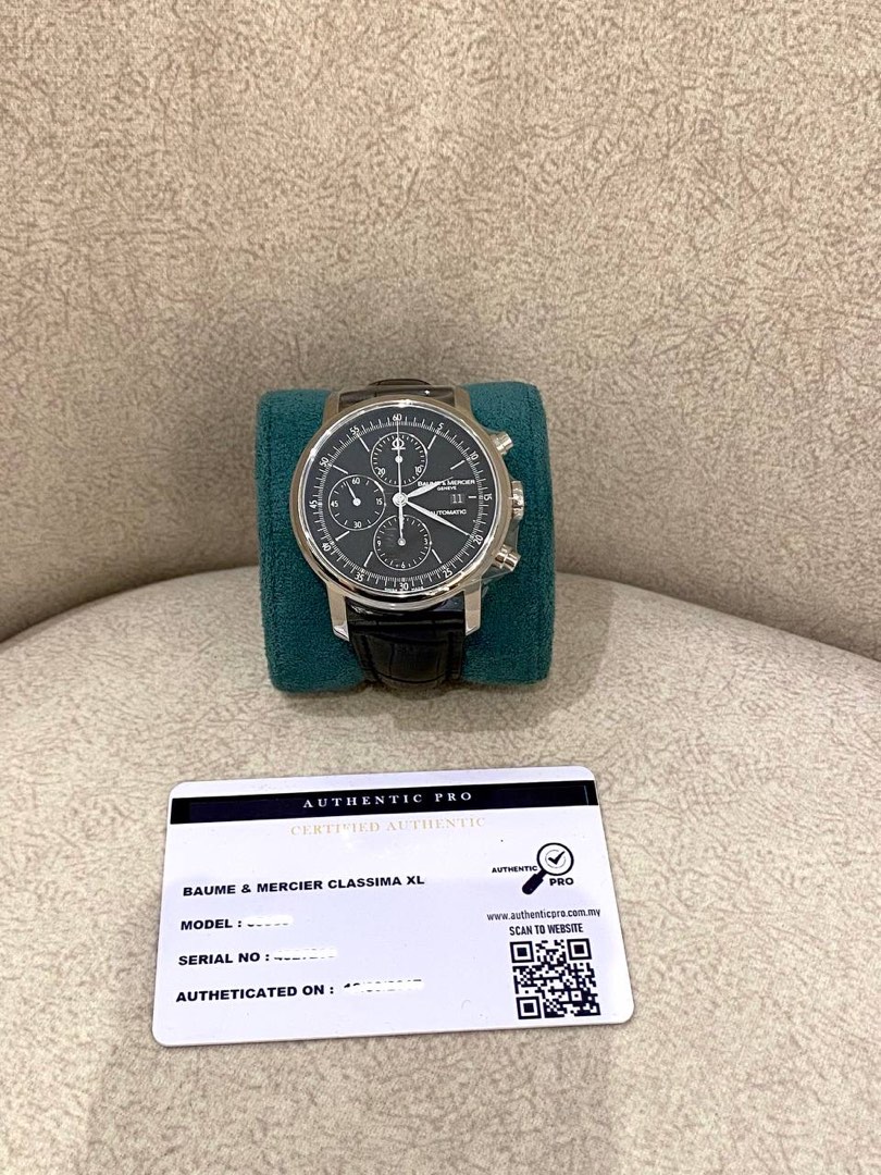 2017 BAUME & MERCIER CLASSIMA XL CHRONOGRAPH REF 65533 BLACK DIAL 42MM ...