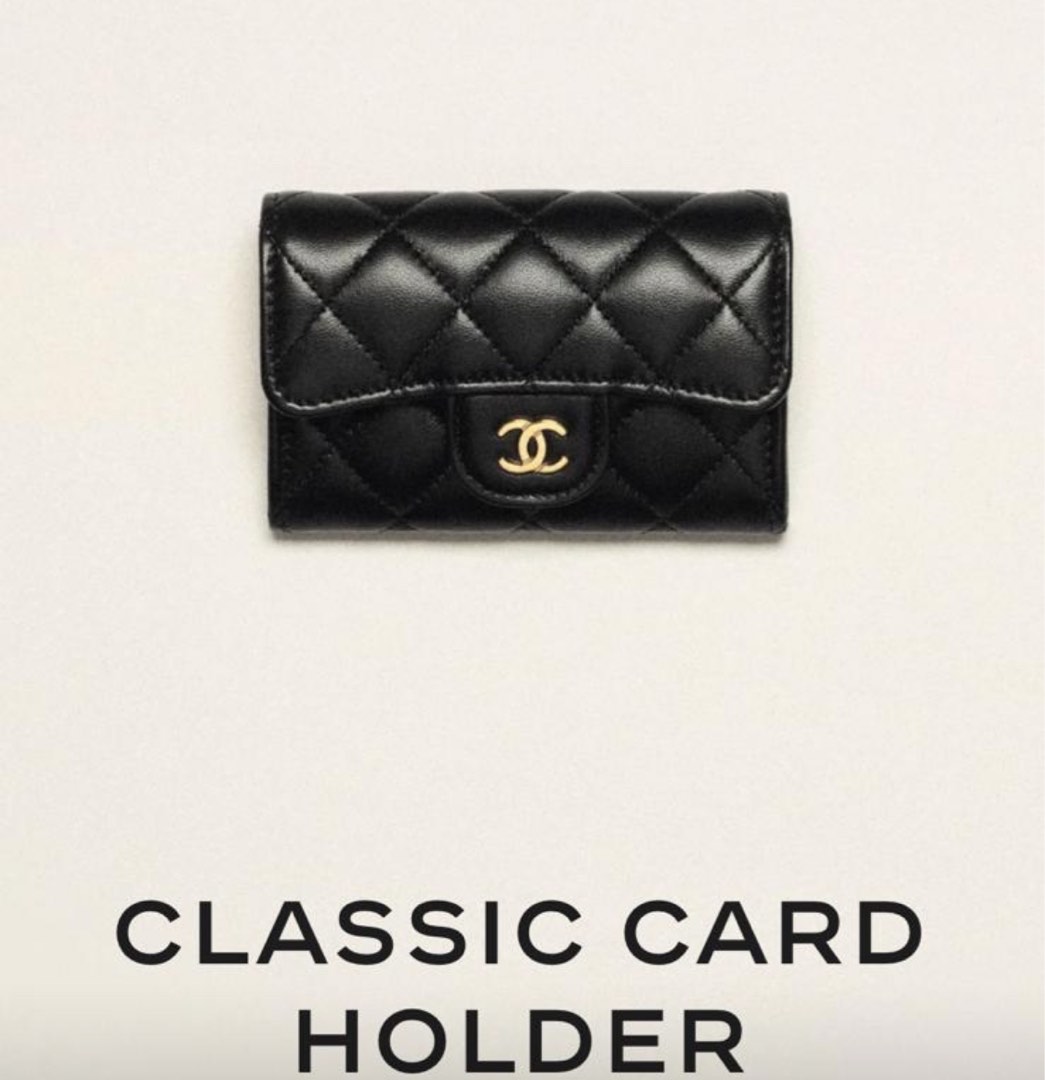 Nov 2024 Chanel Classic Flap CF Black Caviar GHW Card Holder Wallet ...