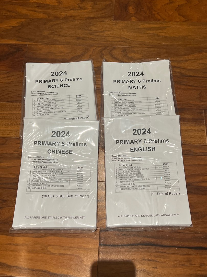 2024 P6 primary school prelim test paper, Hobbies & Toys, Books ...