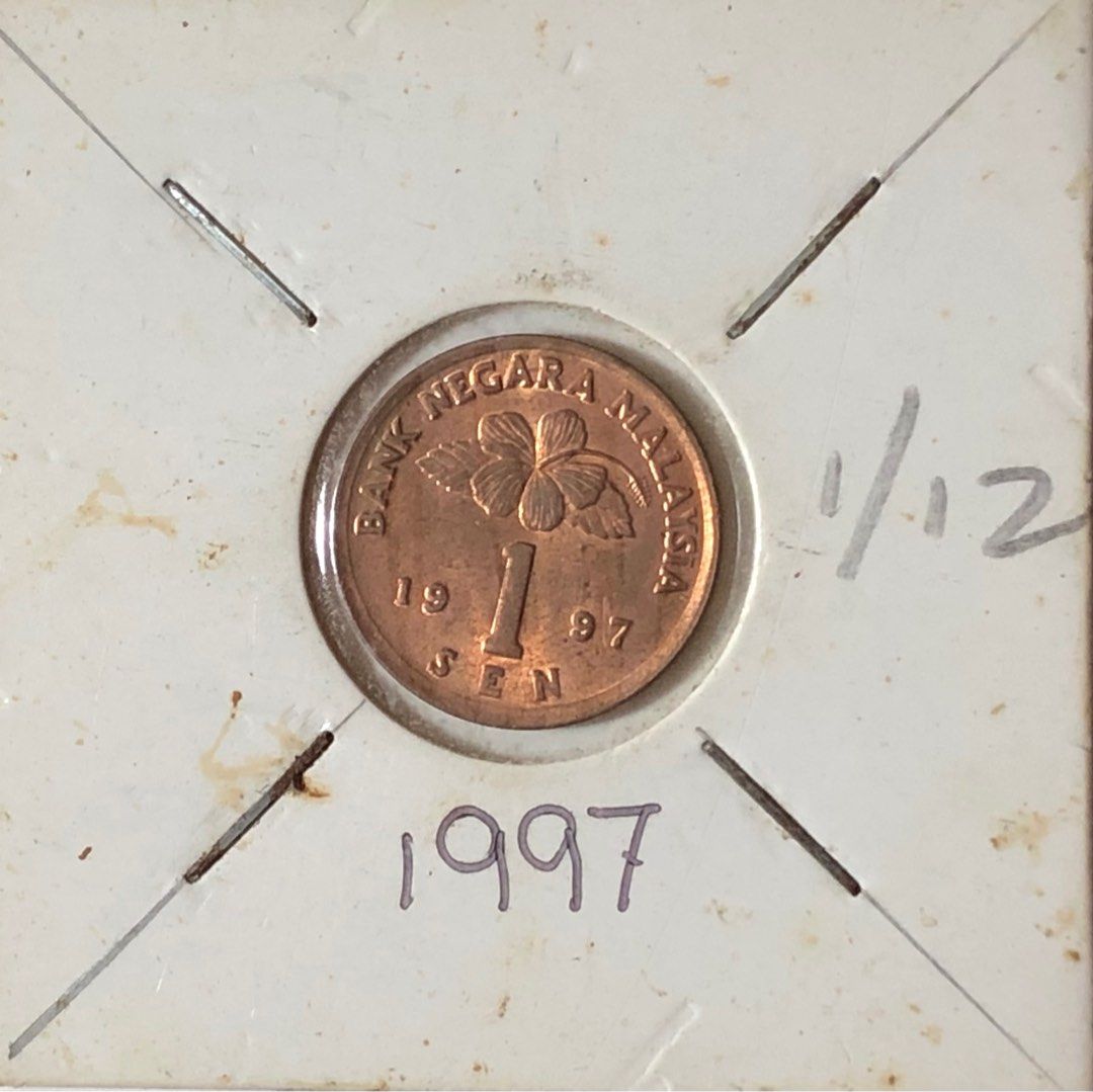( Syiling ) 1 Sen 1997 ( UNC ) Malaysia Bunga Raya, Hobbies & Toys ...