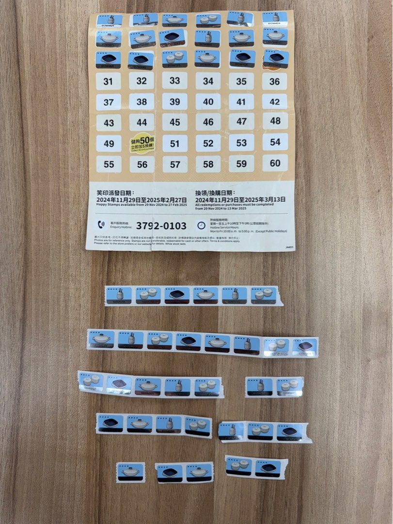 平售 Wellcome 惠康「SMEG刀具及廚具系列」印花 ( 51 個 ) ( 包平郵 ), 門票＆禮券, 禮品卡、印花 - Carousell