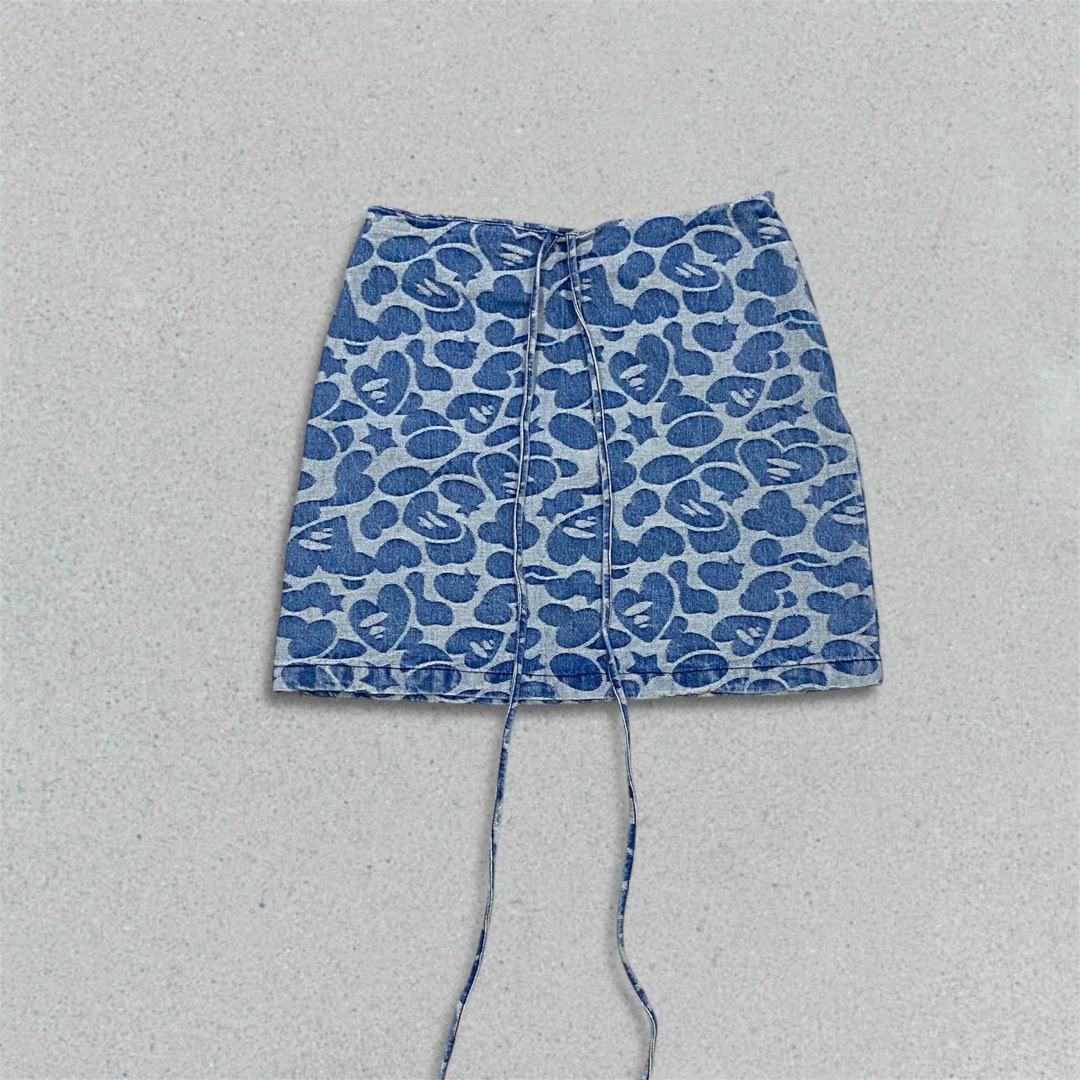 AAPE BY A BATHING APE - BAPE CAMO DENIM MINI SKIRT, Luxury, Apparel on ...
