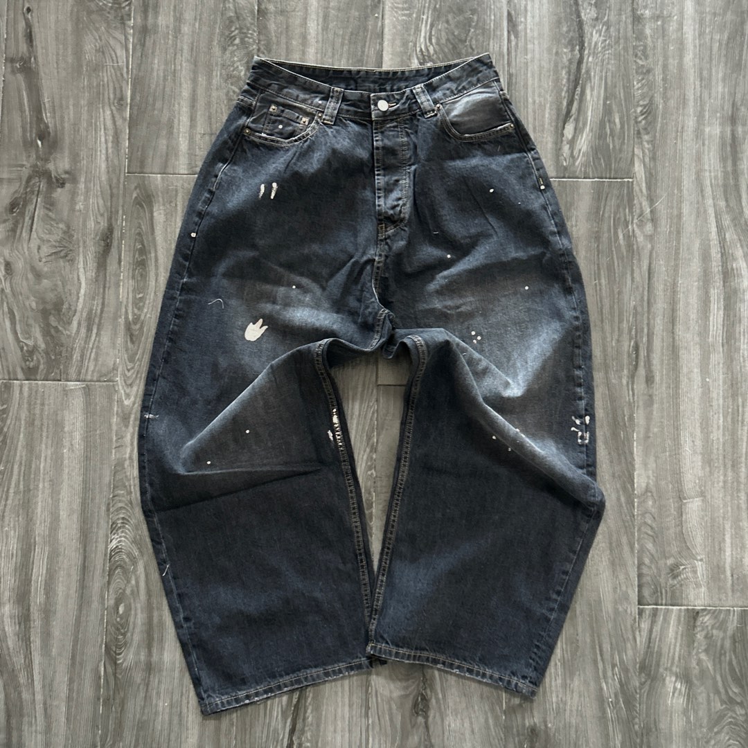 Acne Studios Jeans - Black, washed with paint splatter, Men's Fashion ...