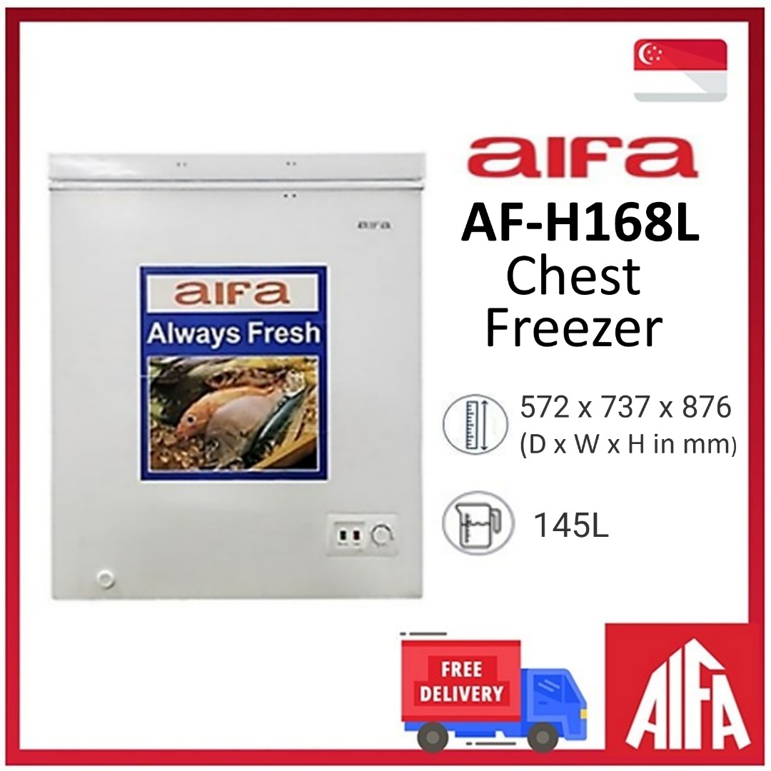 Aifa AF-H168L Commercial Chest Freezer, Top Opening Door, Spacious 145L ...