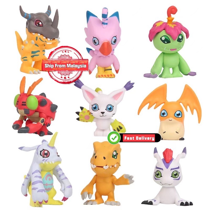 Anime Digital Monster Digimon Cute Action Figure 5cm 9Pcs/set Cake ...