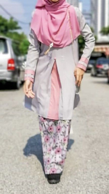 Baju Kurung Modern (Grey) - Perfect for Raya and Graduation, Women's ...
