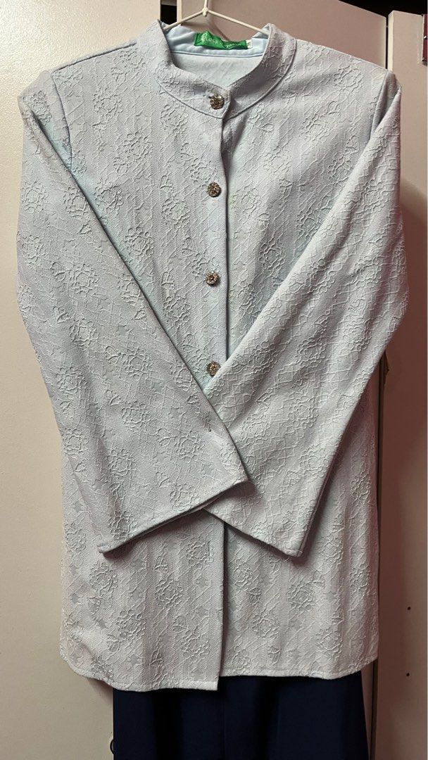 Baju Kurung Modern Textured (Light Blue) - Perfect for Raya and ...