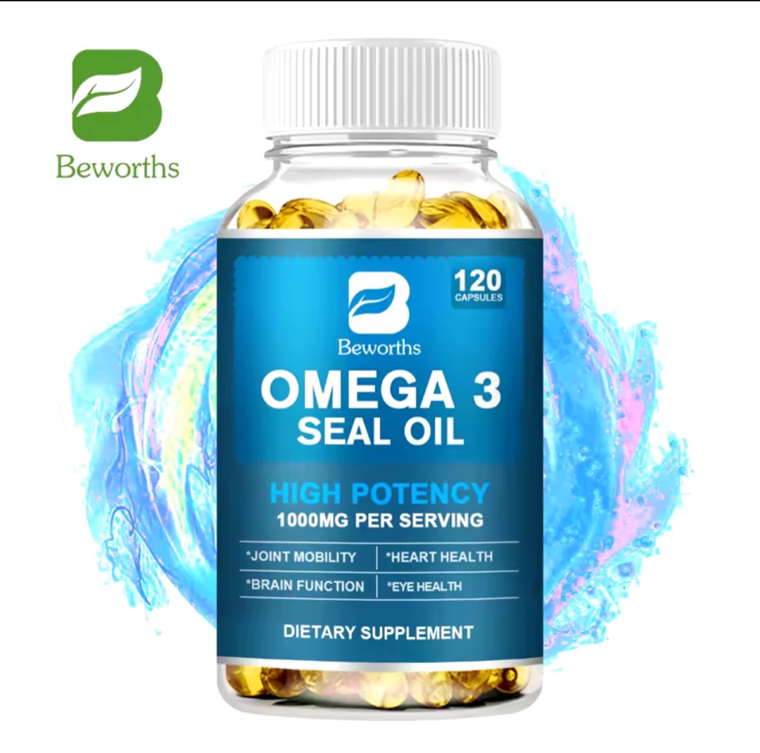 BEWORTHS Omega 3 Seal Oil Capsules with EPA DPA DHA Helps Support Brain ...