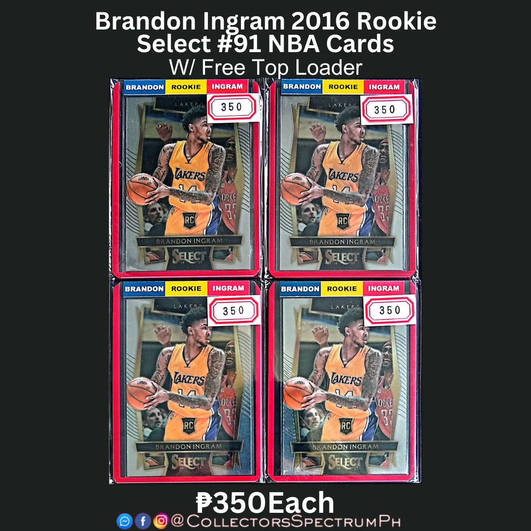 Brandon Ingram 2016 Rookie Select #91 NBA Cards W/ Free Top Loader ...