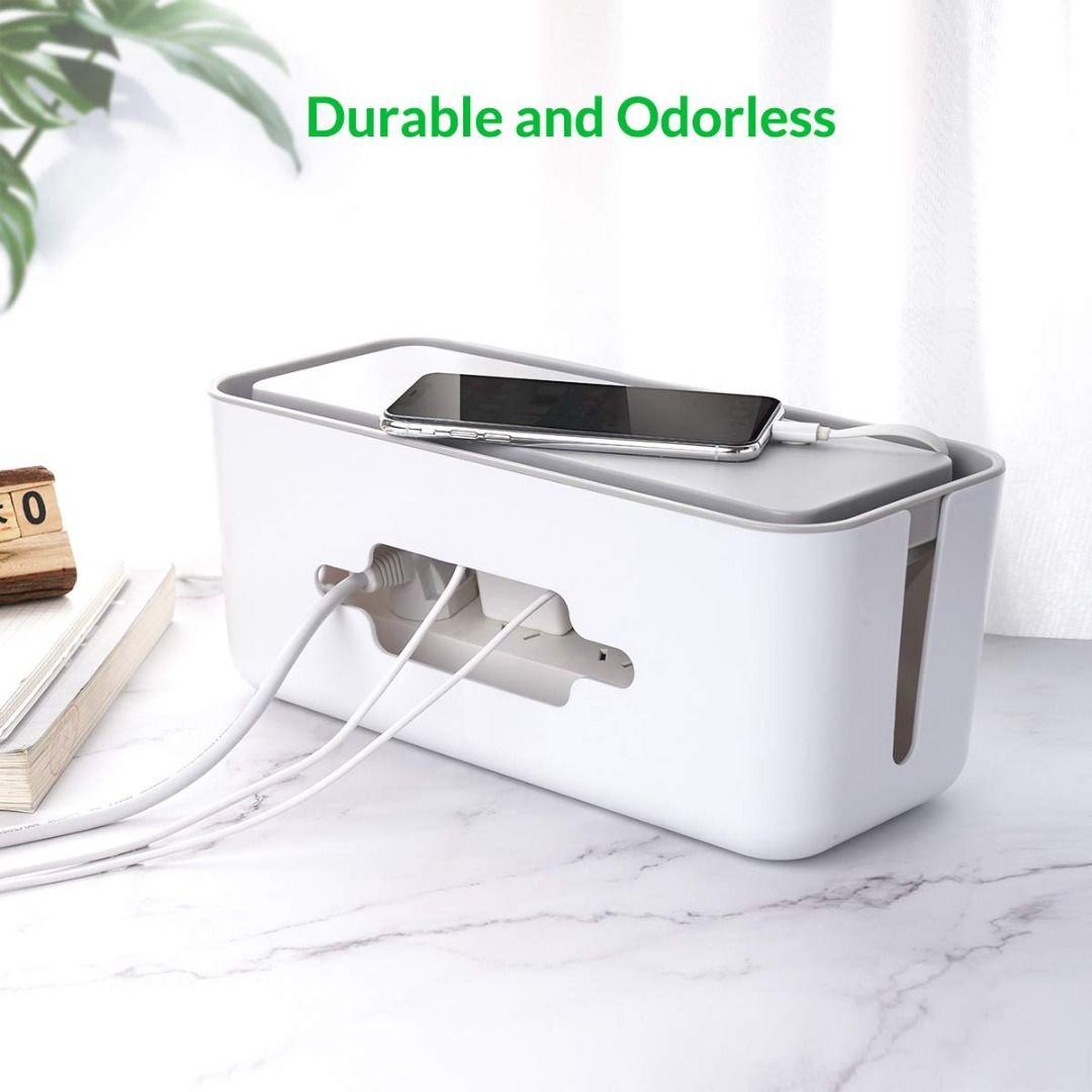 Cable Management Box, Cord Organizer for Desk TV Computer USB Hub ...