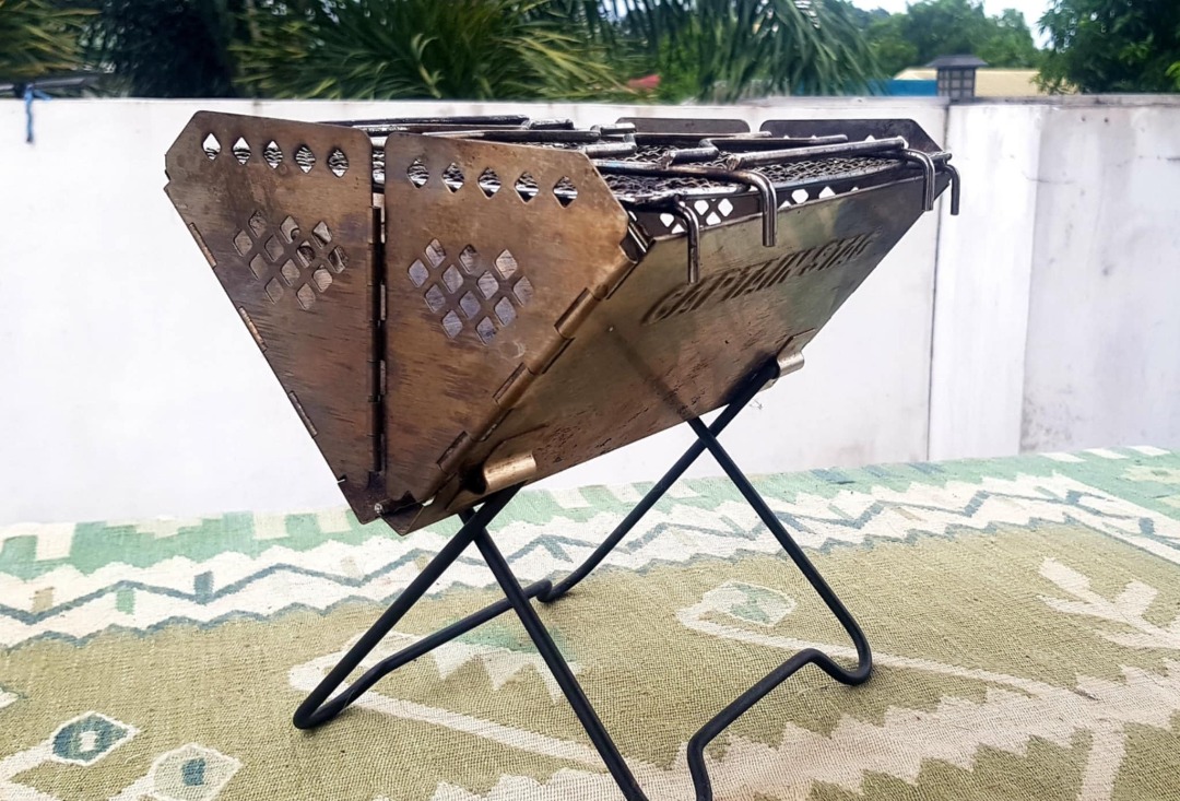 Captain Stag Barbecue Stove, Grill, Bonfire Stand, V-Shaped, Smart ...