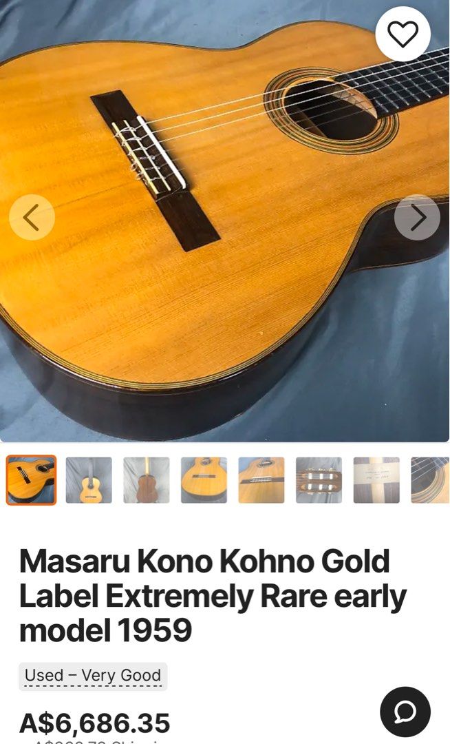 Classical guitar Gold Label Masaru Kono 1959 pro-repaired, Hobbies ...