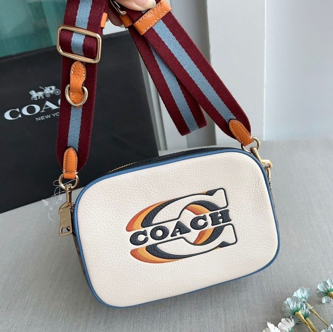 Coach CE675 Mini Jamie Camera Bag in Colorblock Khaki Signature Coated ...