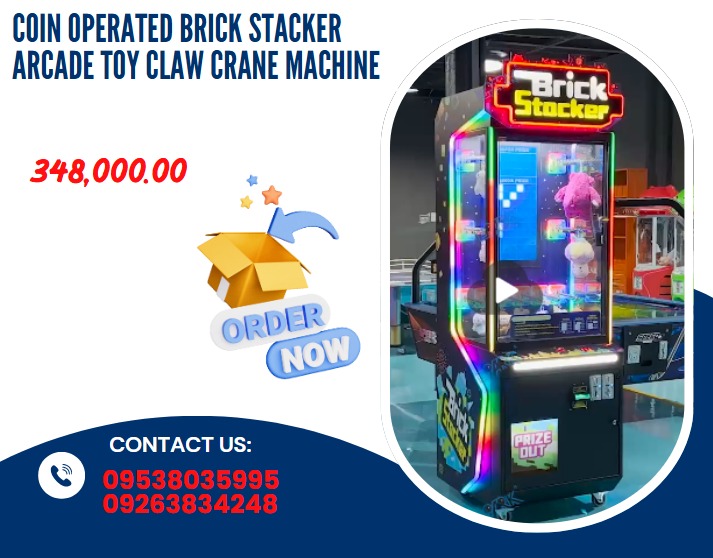 Coin Operated Brick Stacker Arcade Toy Claw Crane Machine, Everything ...