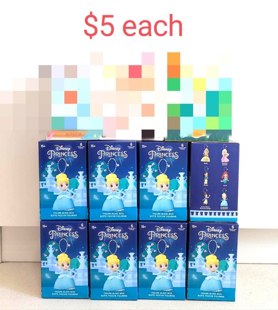 Disney Princess Blind Box Keychain Cinderella Belle Ariel Snow White ...