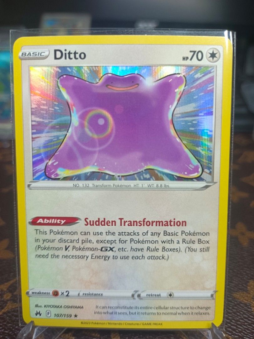 Ditto - 107/159 Holo Rare Crown Zenith (CZ) Pokemon Card 2023 (Texture ...