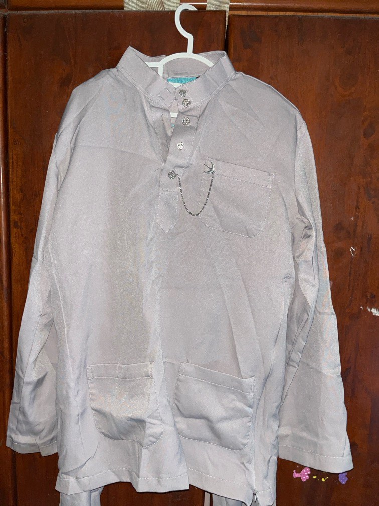Elrah Exclusive - Gray Grey Baju Melayu Baju Raya Lelaki - Size/Saiz S ...