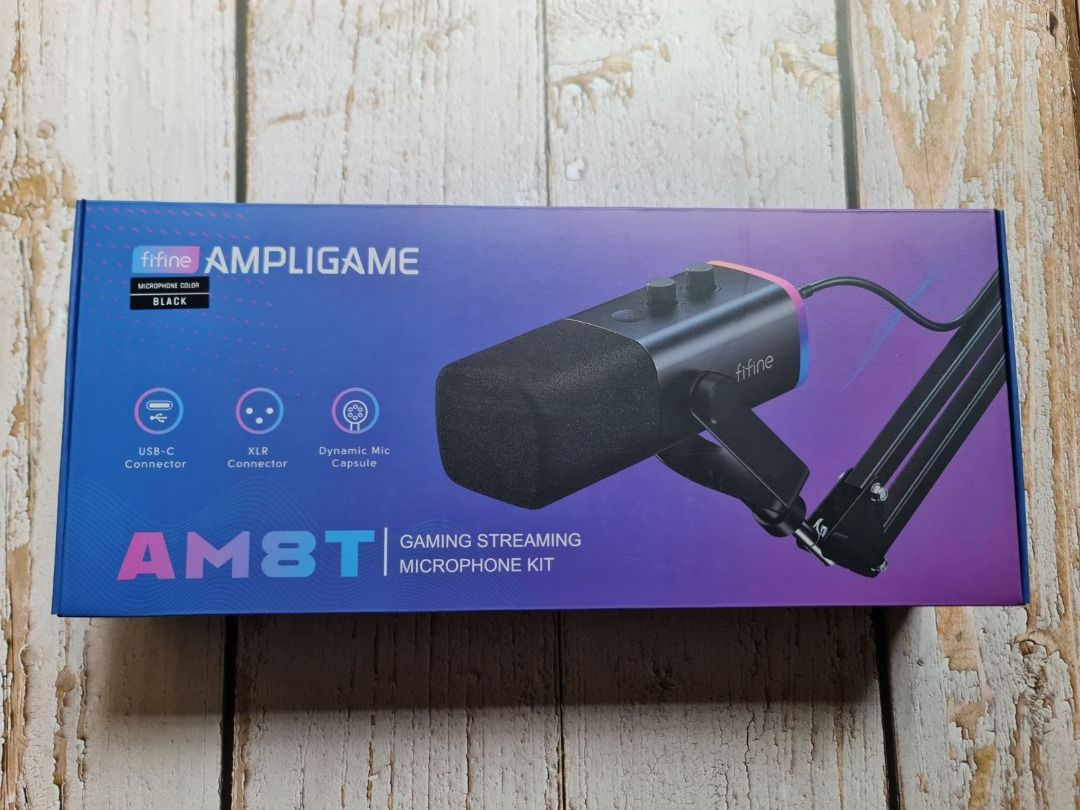 FIFINE AmpliGame AM8 with Boom Arm XLR/USB Dynamic Microphone (Black ...