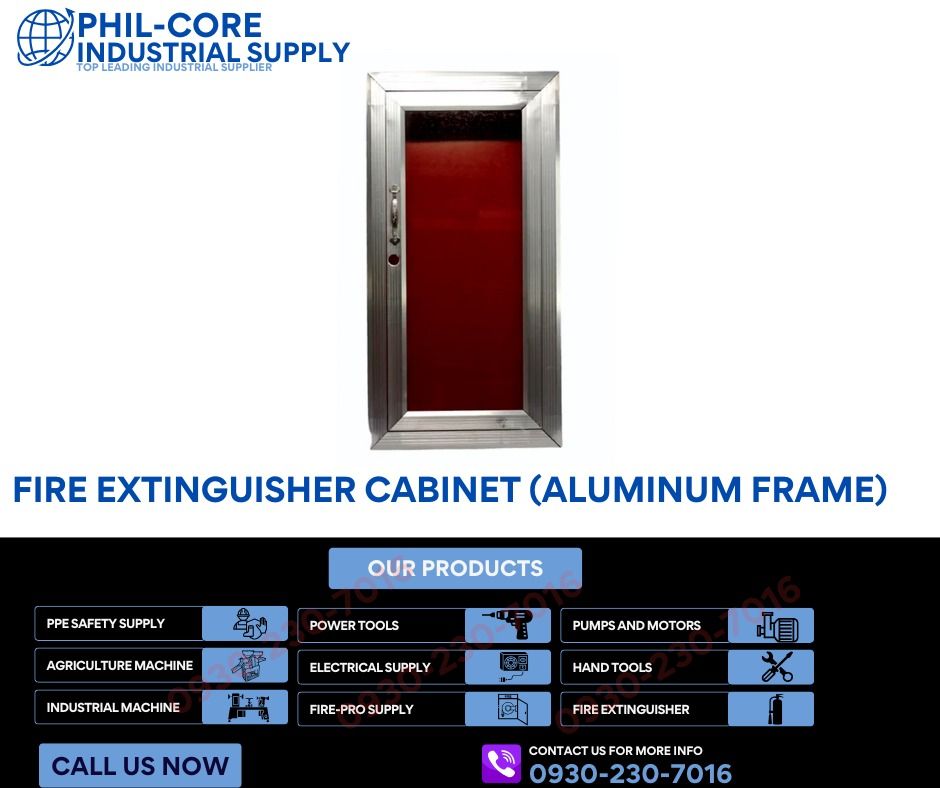 Fire extinguisher cabinet (aluminum frame), Electric Sounder, SCBA ...