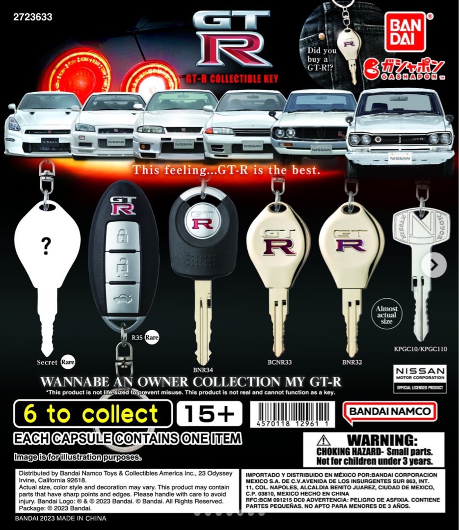 Bandai Gashapon Nissan GTR GT-R Keys R35, Hobbies & Toys, Memorabilia ...