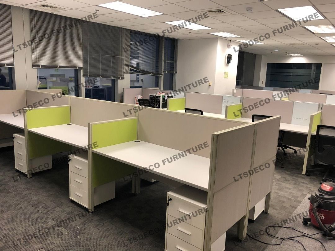 Green Cubicle Work Station with PedestaL Drawer || Office Partition ...