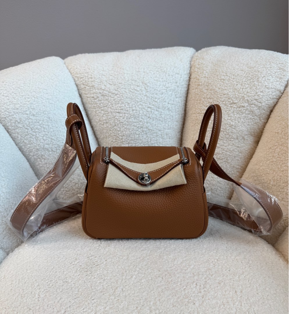 Hermes Mini Lindy Gold SHW, Luxury, Bags & Wallets on Carousell