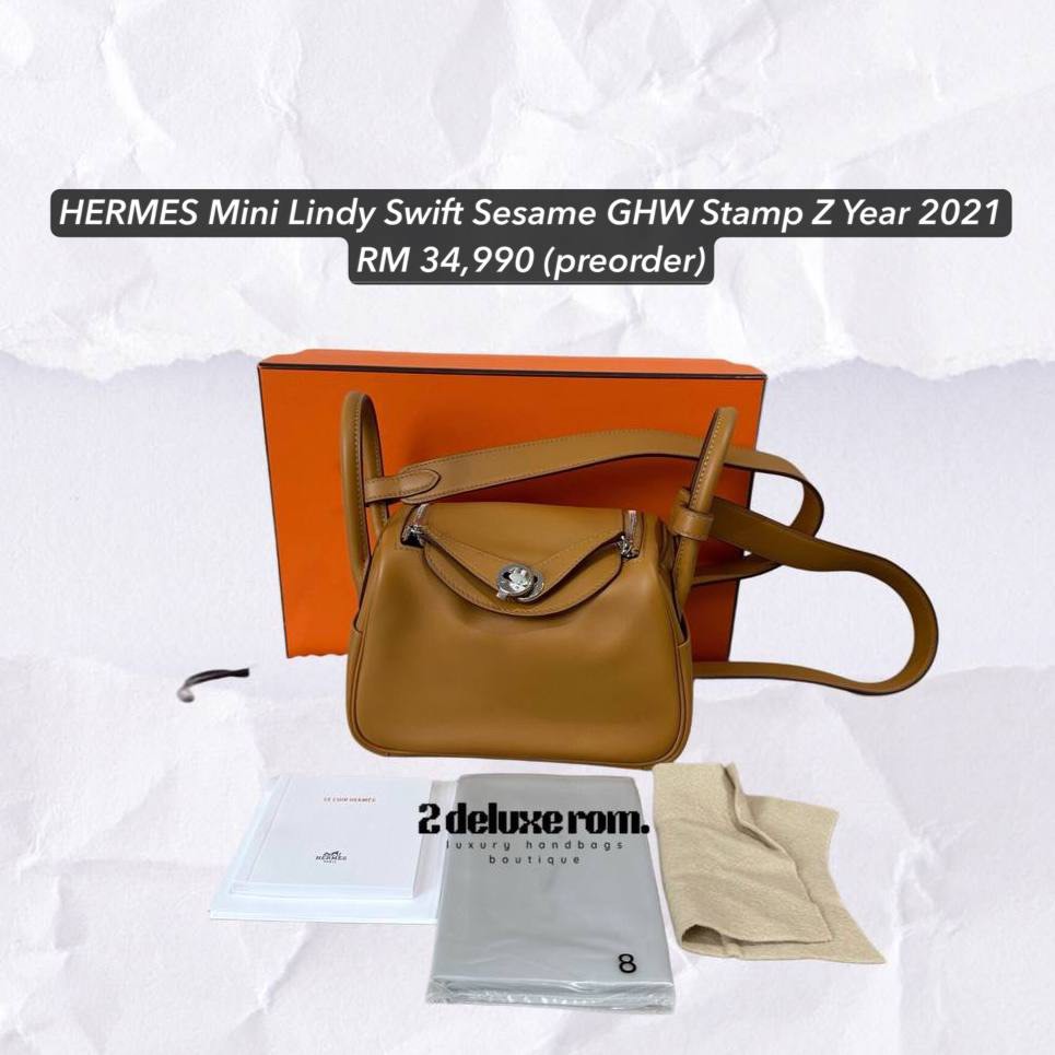 HERMES Mini Lindy Swift Sesame GHW Stamp Z Year 2021 | FIXED PRICE ...