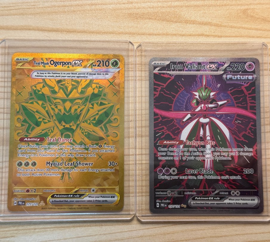 Iron Valiant Ex SIR + Gold Mask Ogerpon Prismatic Evolution, Hobbies ...