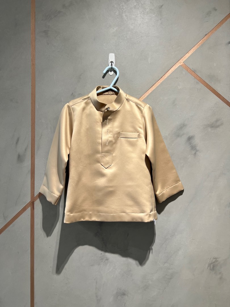 Jakel Kids Baju Kurung Cekak Musang in Nude Brown Gold, Babies & Kids ...